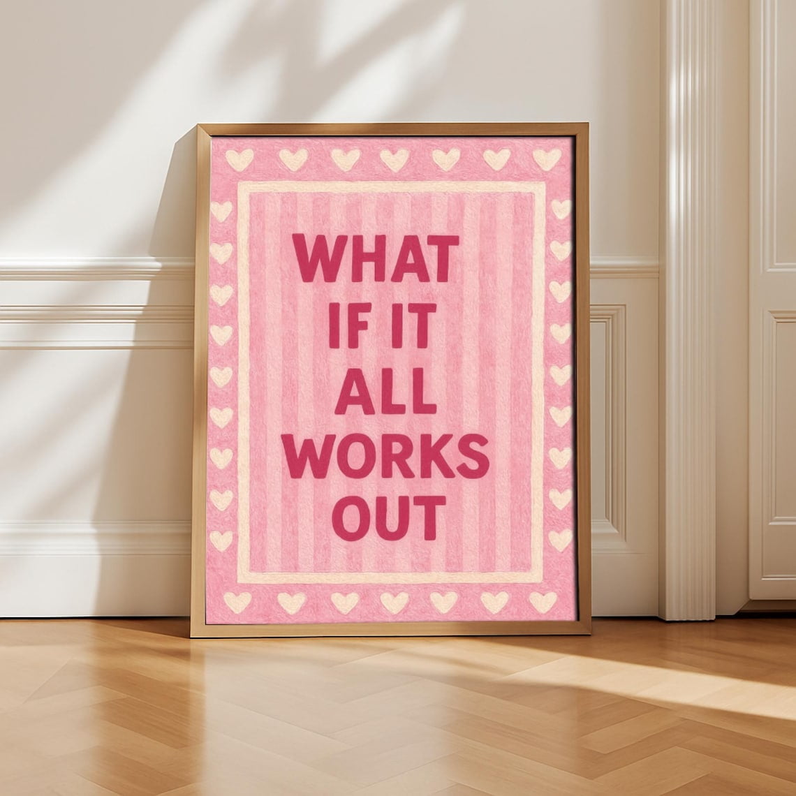 Inspirational Pink Wall Art What If It All Works Out Print Poster Decor ...