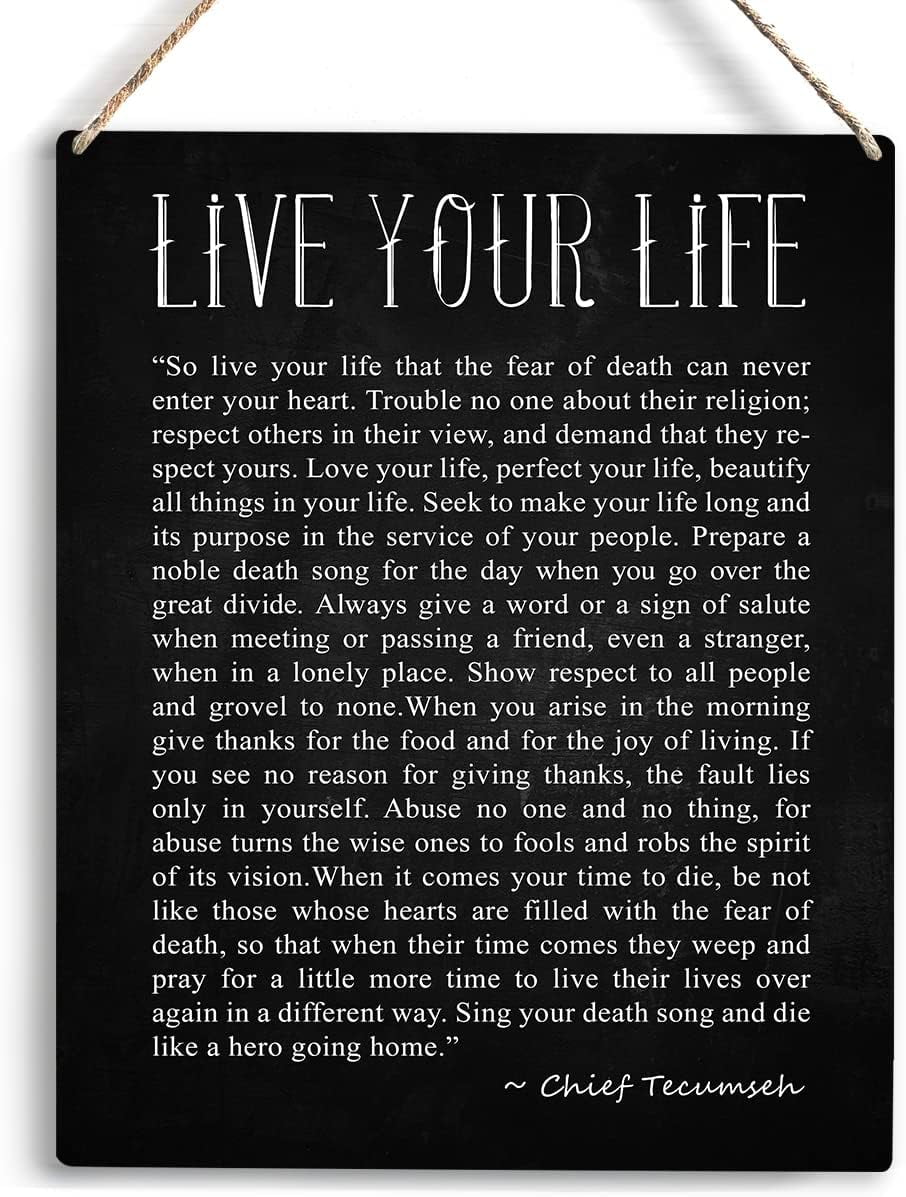 Inspirational Poetry Sign Wall Art Live Your Life Wooden Hanging Sign ...