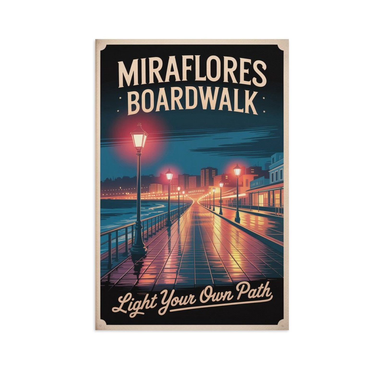 Inspirational Poster Miraflores Boardwalk Motivational Travel Wall Art ...