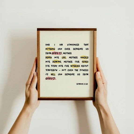 Inspirational Print, Motivational Christian Wall Art , Romans 8:38 ...