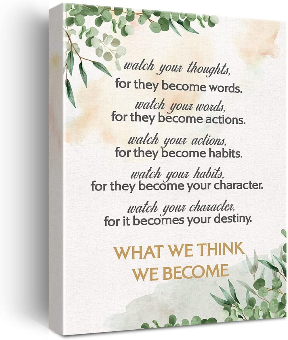 Inspirational Print Positive Watch Your Thoughts Quotes Paintings ...