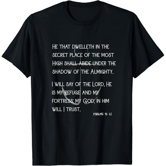 Inspirational Psalms 91 KJV Bible Verses Christian T-Shirt - Walmart.com