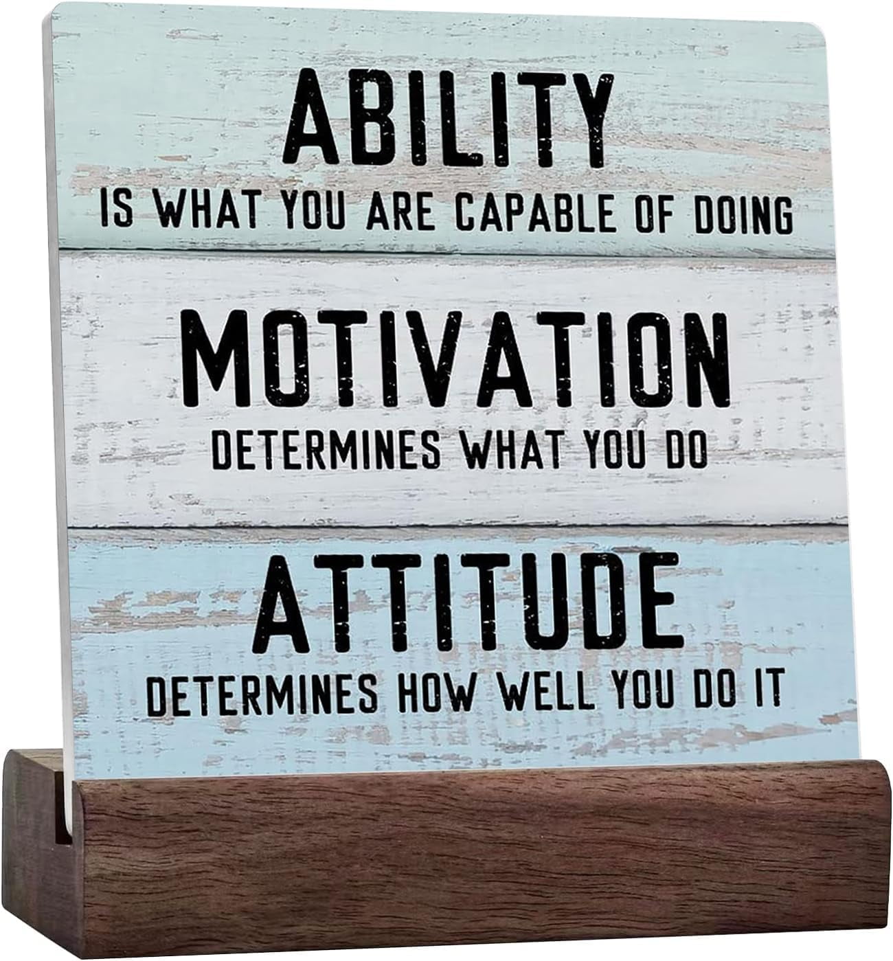 Inspirational Quote, Ability Motivation Attitude Plaque, Home Office ...