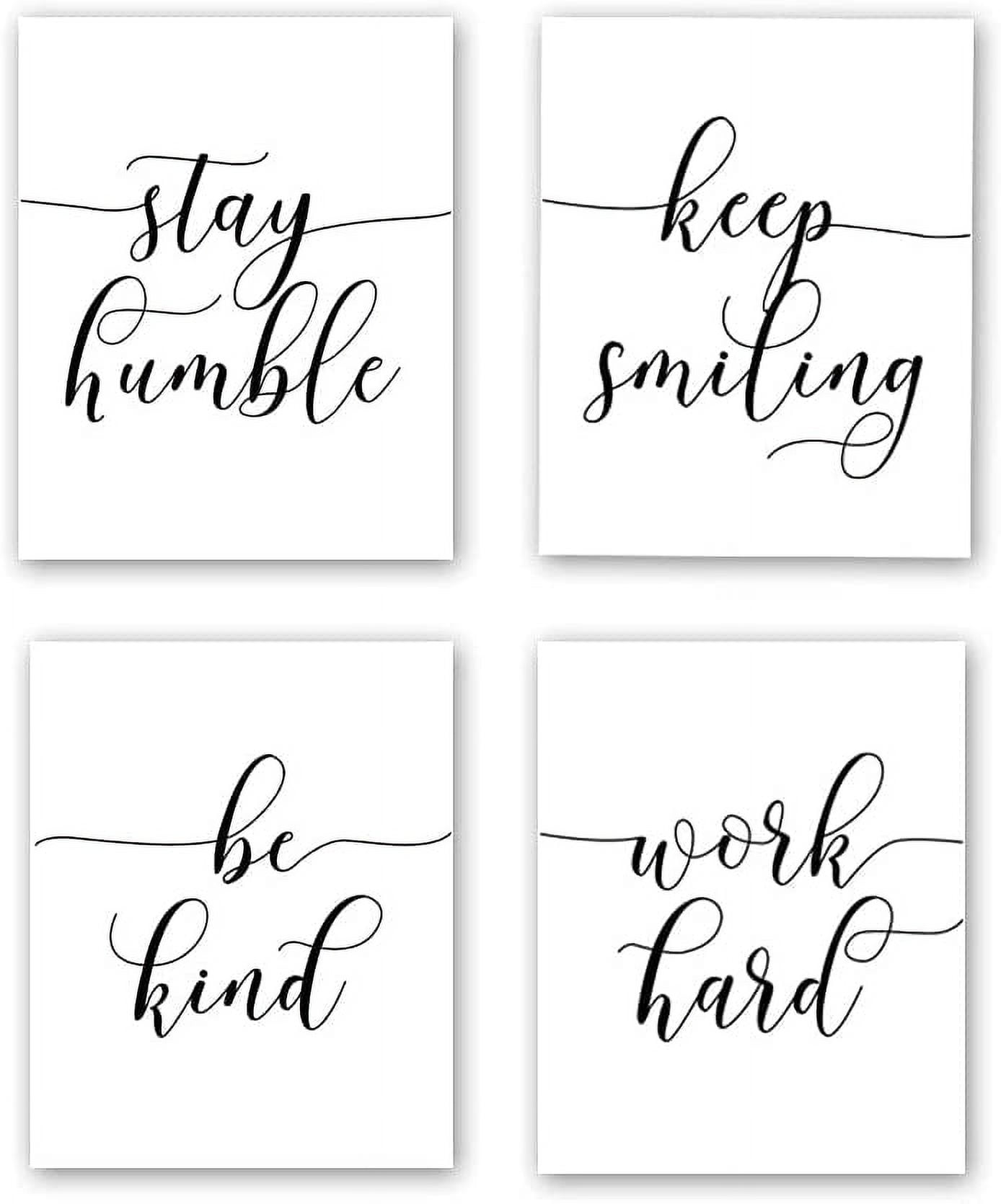 Inspirational Quote Art Canvas, Work Hard, Be Kind, Stay Humble, Keep ...