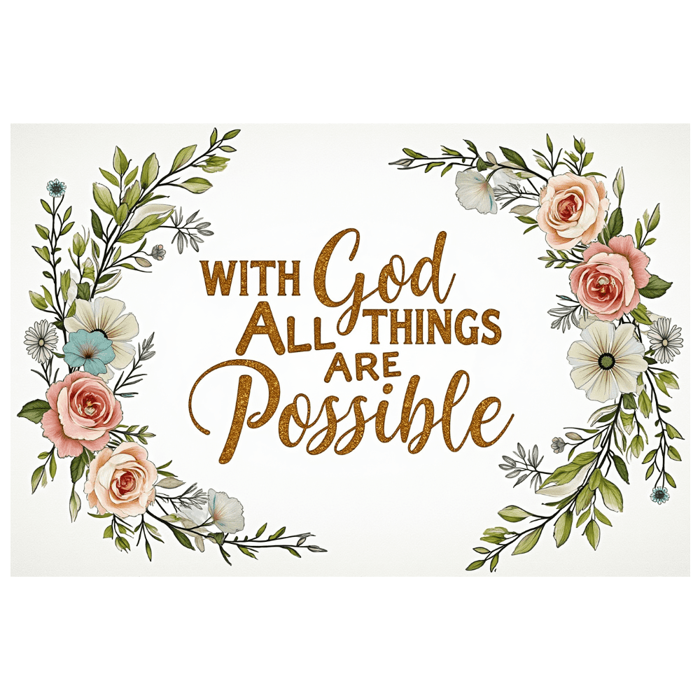 Inspirational Quote Backdrop Banner with Floral Elements in Gold ...