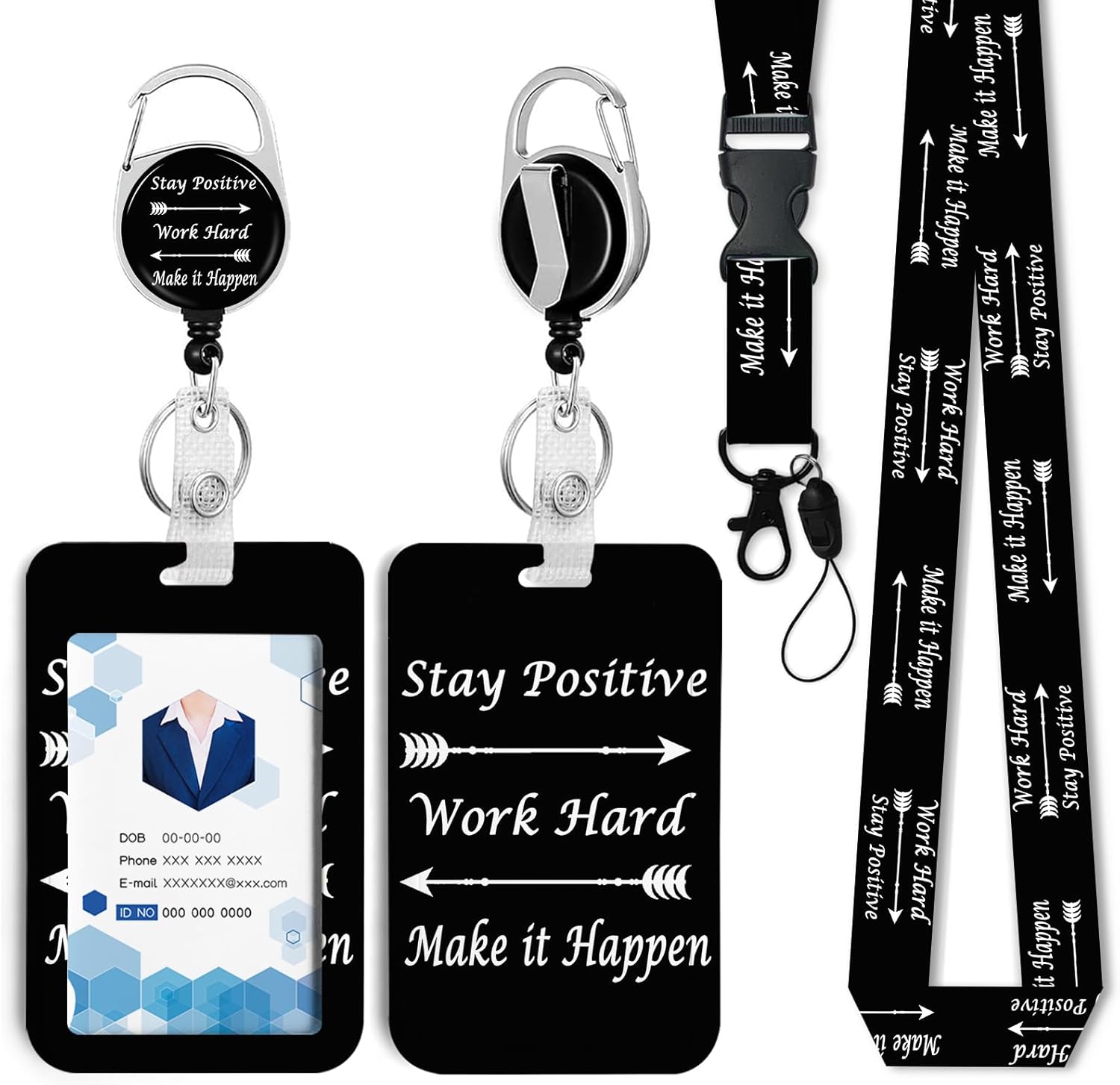 Inspirational Quote Badge Holder with Retractable Reel and Stay ...