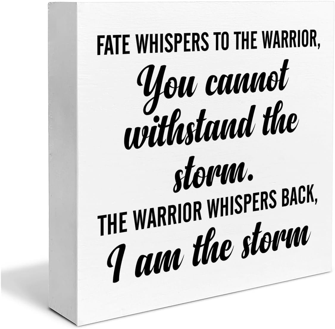 Inspirational Quote Box Sign Decor I am the Storm Square Wood Sign Desk ...