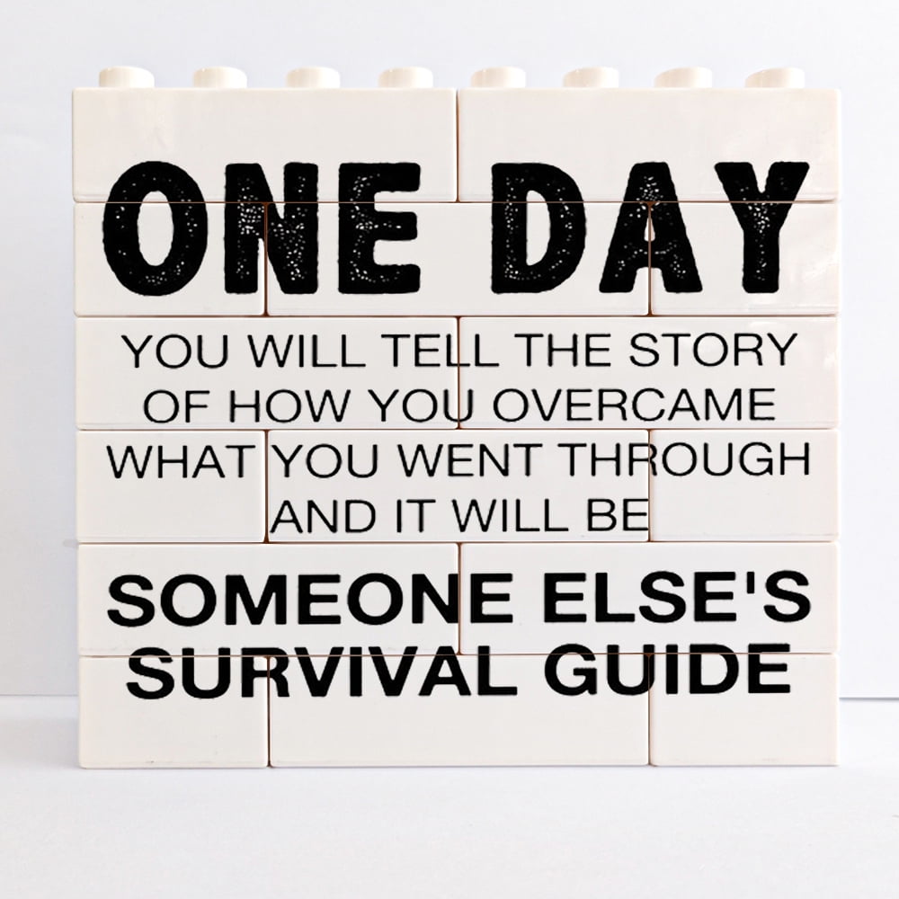 Inspirational Quote Building Bricks Blocks Puzzles Desk Decor One Day ...