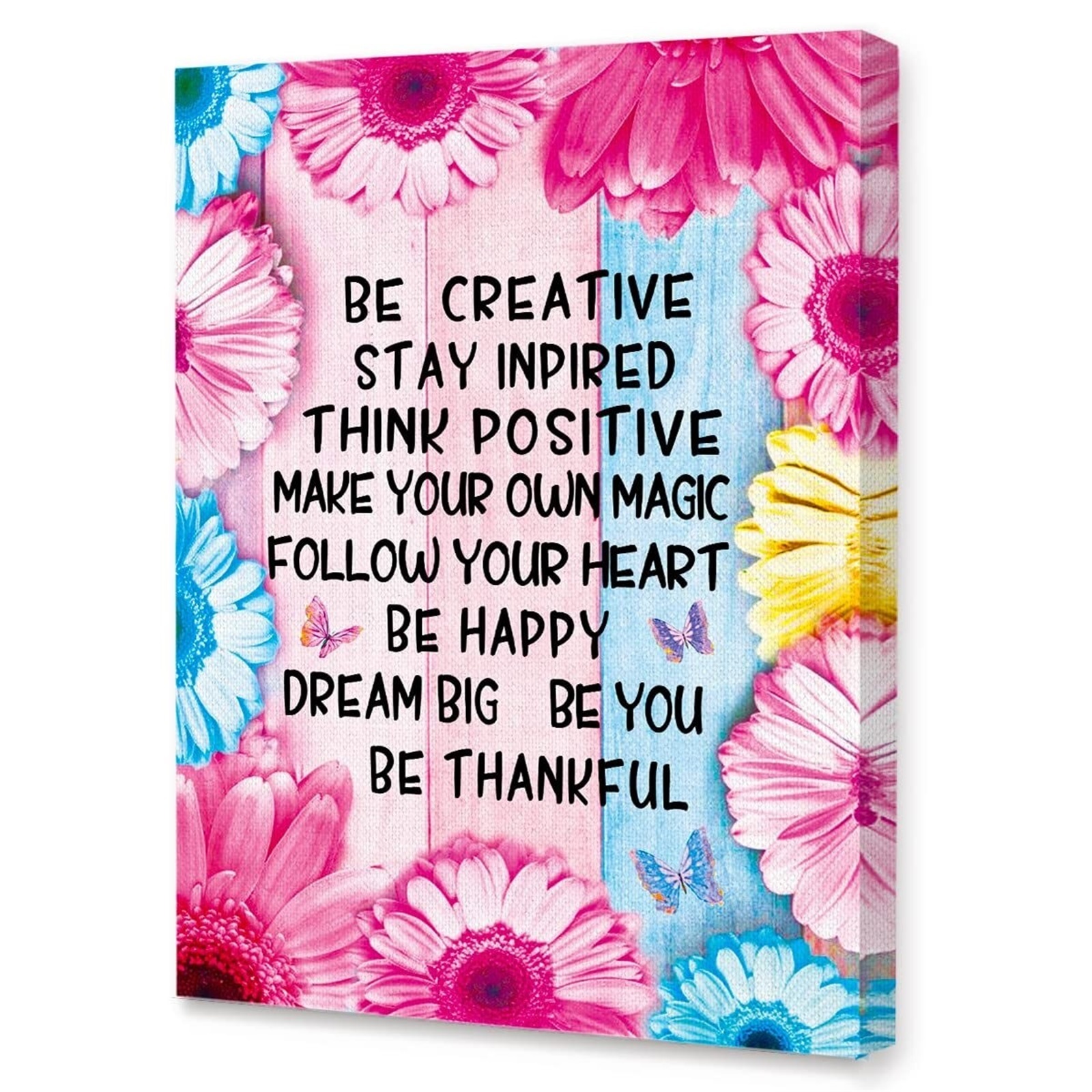 Inspirational Quote Canvas Wall Art poster Be Creative Stay Inpired ...