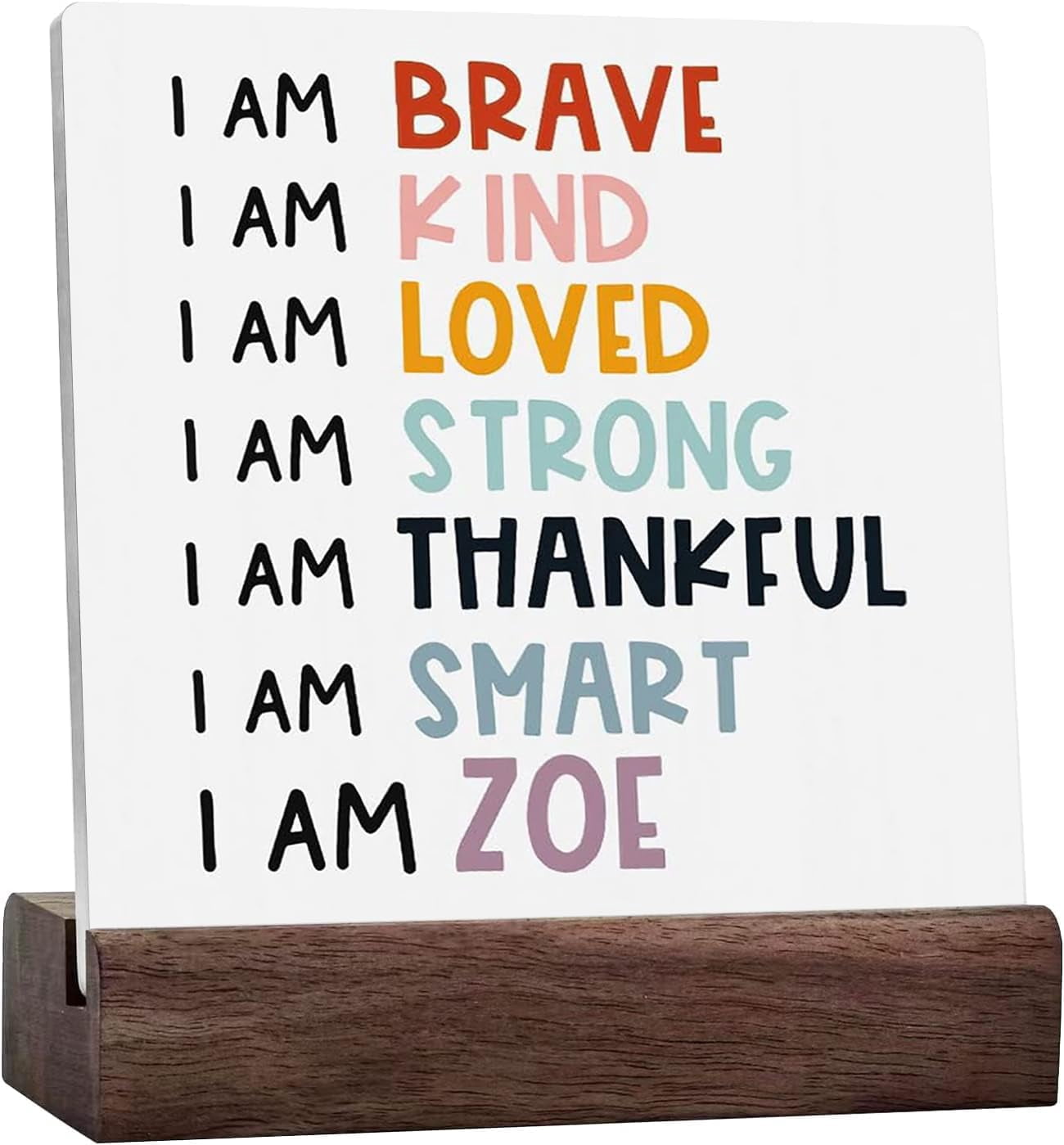 Inspirational Quote Ceramic Desk Sign, Home Office Desk Shelf Sign ...