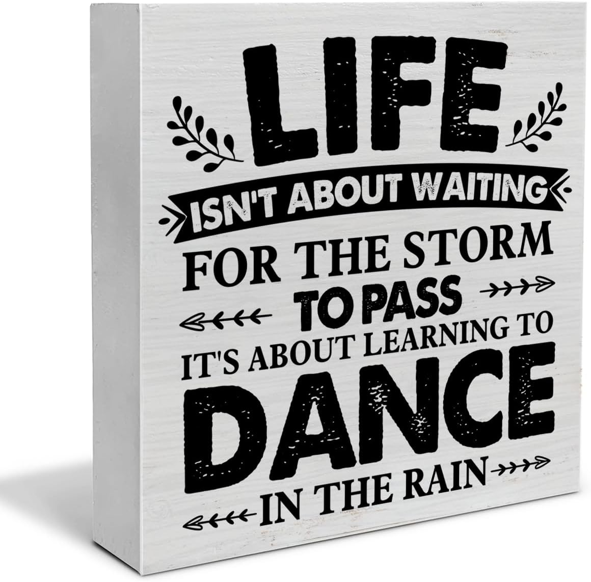 Inspirational Quote Decorative Wooden Box Sign Life isn't about Waiting ...