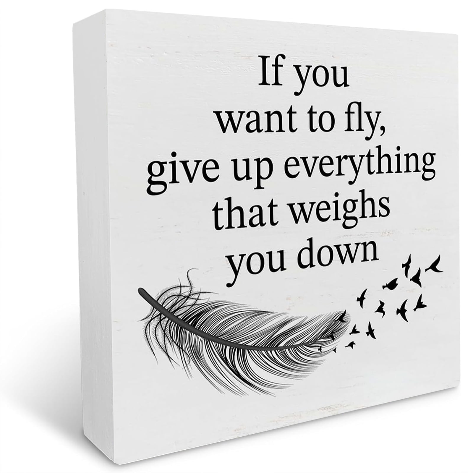 Inspirational Quote Desk Sign Decor Motivational Square Wood Sign ...