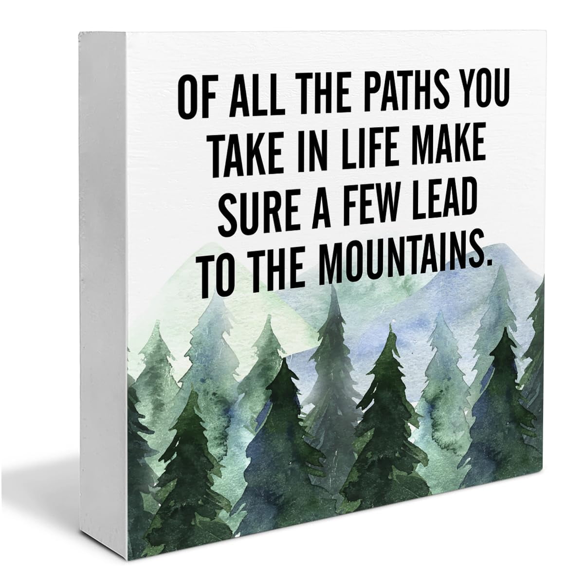 Inspirational Quote Desk Wooden Sign Decor of All the Paths You Take in Life Square Wood Sign ...