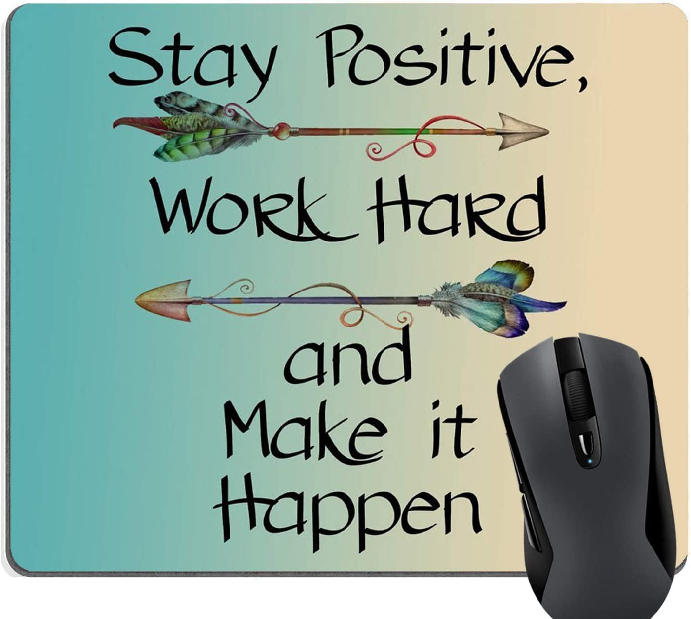 Inspirational Quote Gaming Mouse Pad Stay Positive Work Hard and Make ...