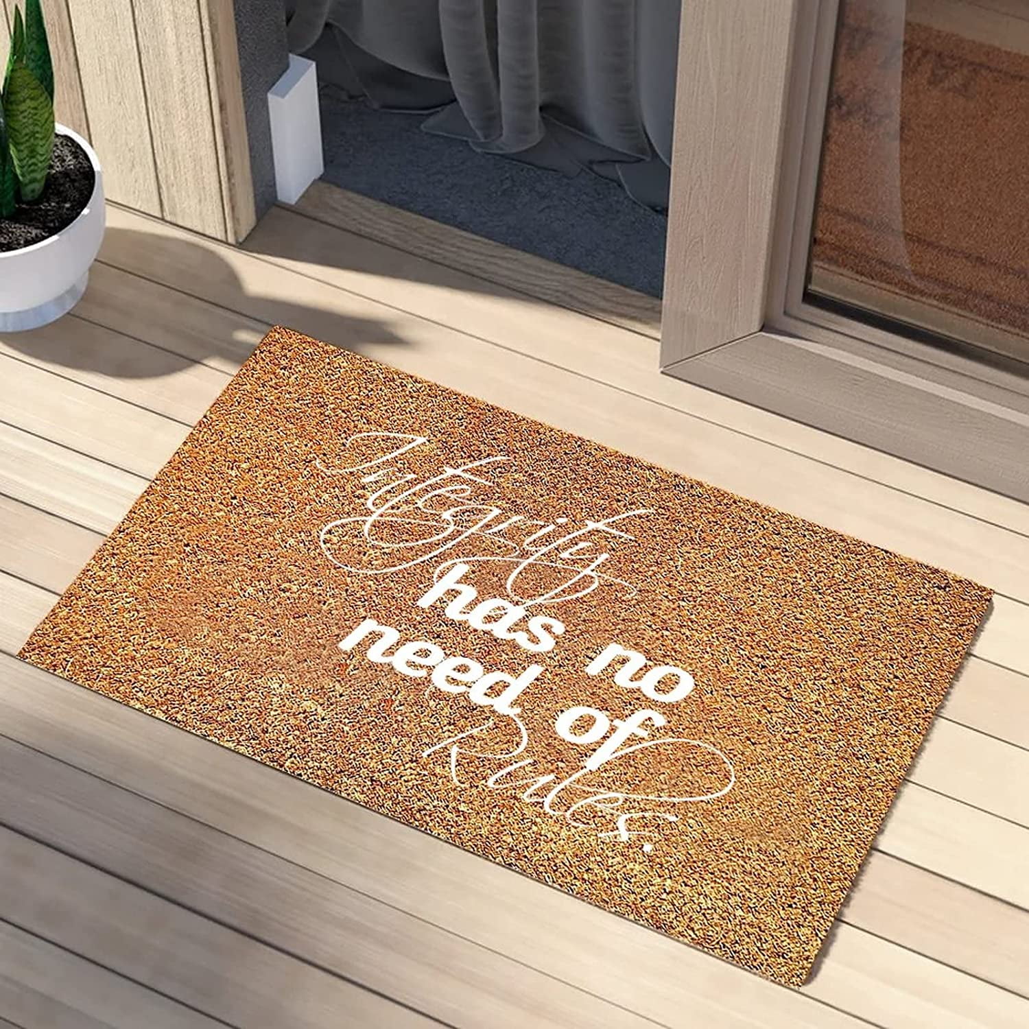 Inspirational Quote Integrity Has No Need of Rules Coconut Coir Welcome ...