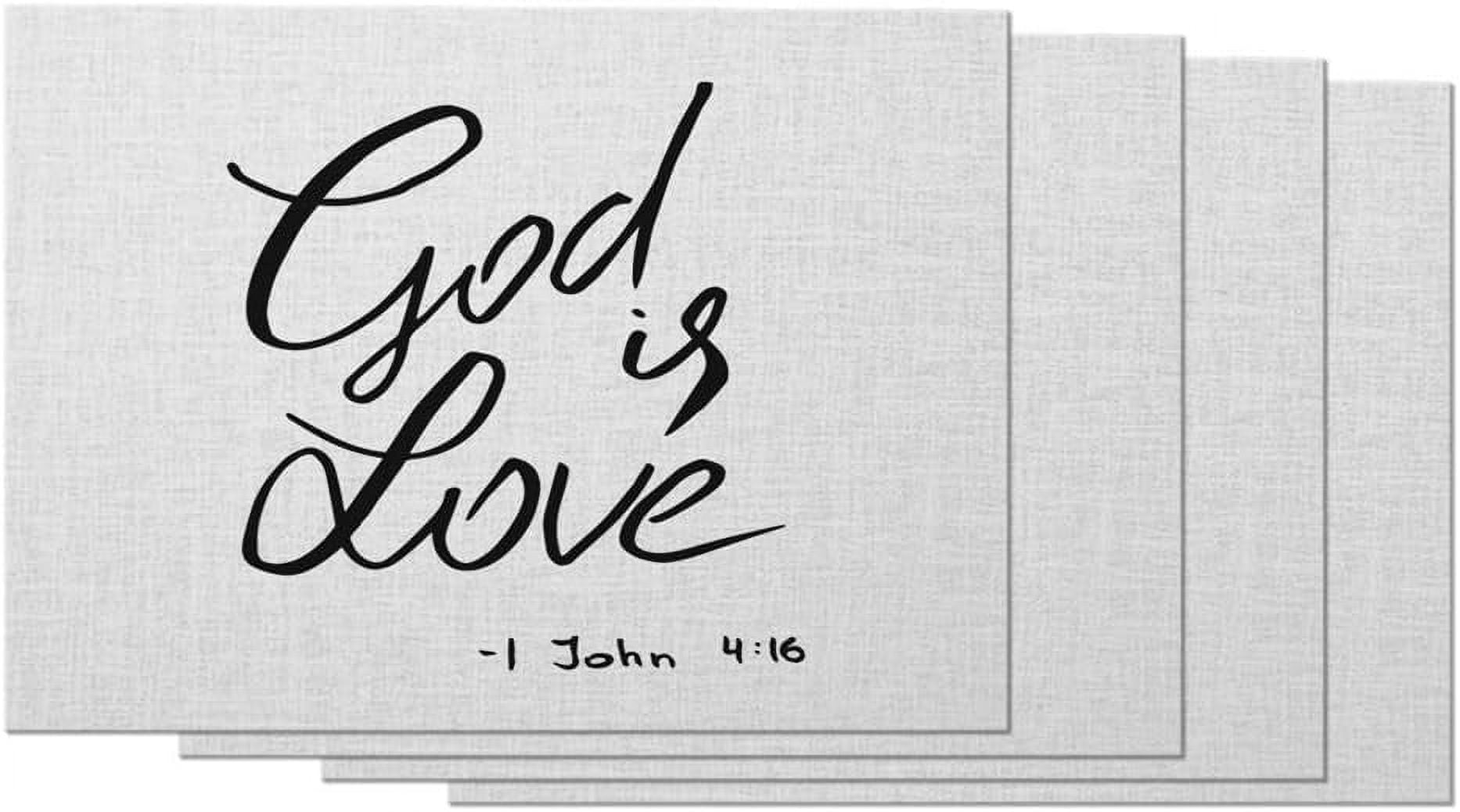 Inspirational Quote Placemats with God is Love Christian Lettering ...