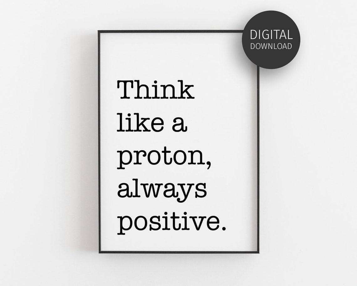 Inspirational Quote, Positive Vibes, Wall Art, Physics Poster ...