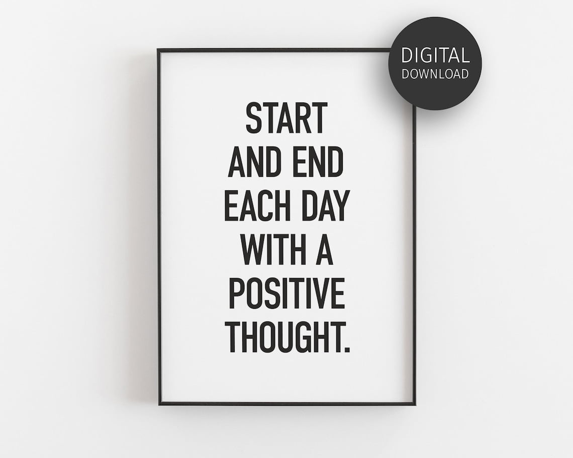 Inspirational Quote Poster, Think Positive, Positive Affirmations ...