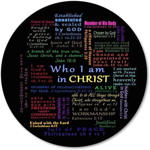 Inspirational Quote Round Mouse Pad, Christian Bible Verse Scripture ...