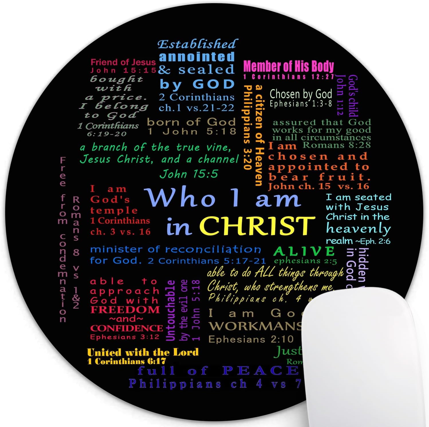 Inspirational Quote Round Pad, Christian Verse Scripture Quotes ...
