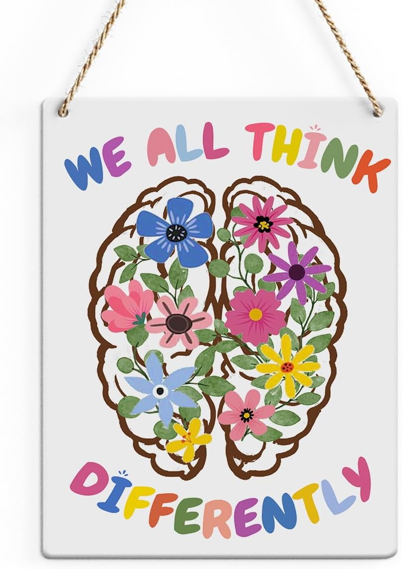 Inspirational Quote Rustic Mental Health Wood Decor Sign, We All Think ...