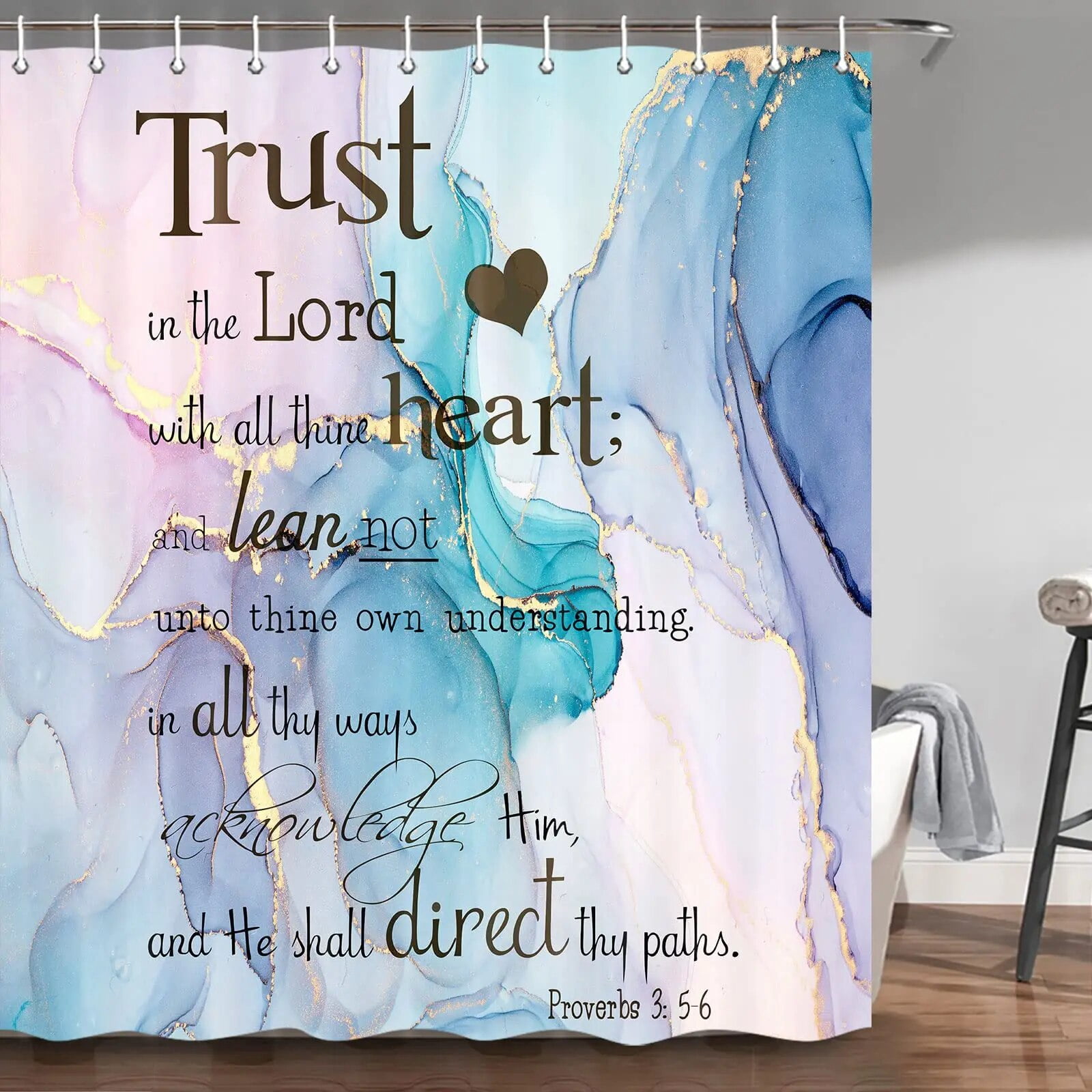 Inspirational Quote Shower Curtain Bible Verse Motivational Quote Bath ...