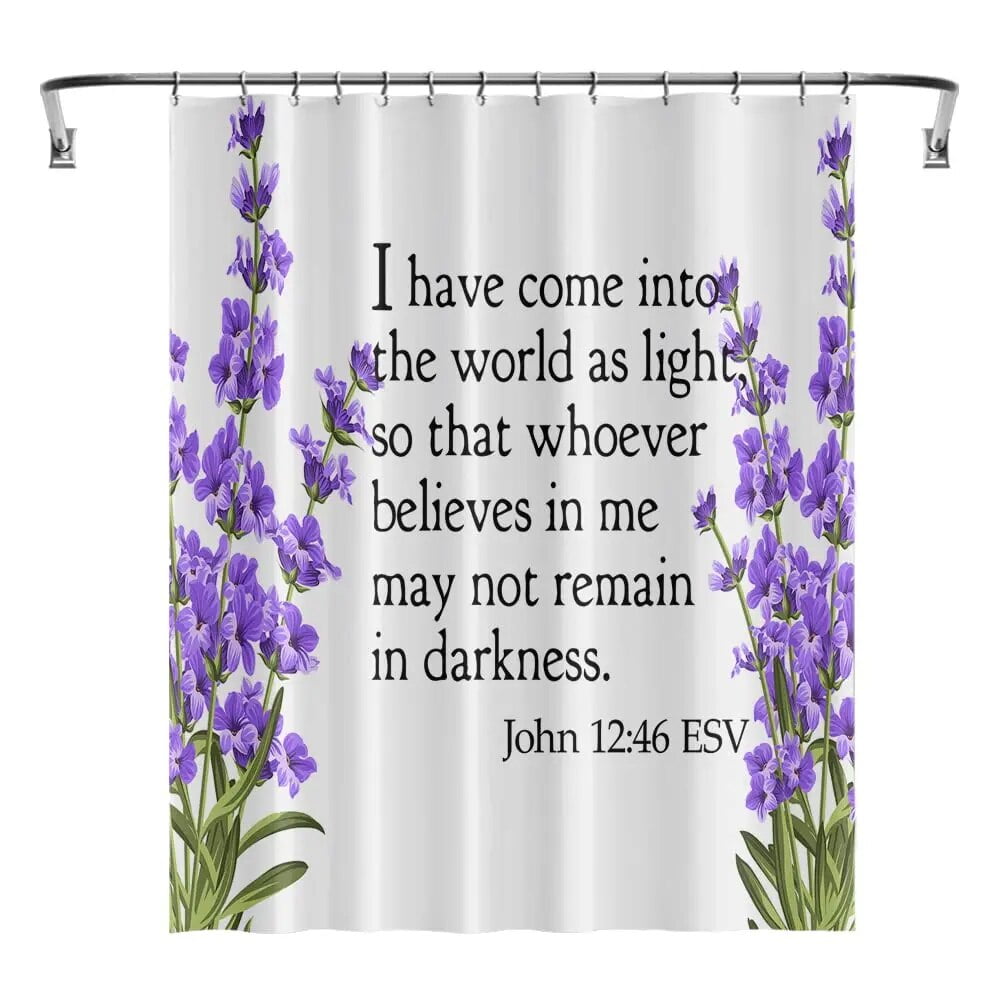 Inspirational Quote Shower Curtain Bible Verse Motivational Quote Bath