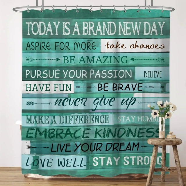 Inspirational Quote Shower Curtain Bible Verse Motivational Quote Bath