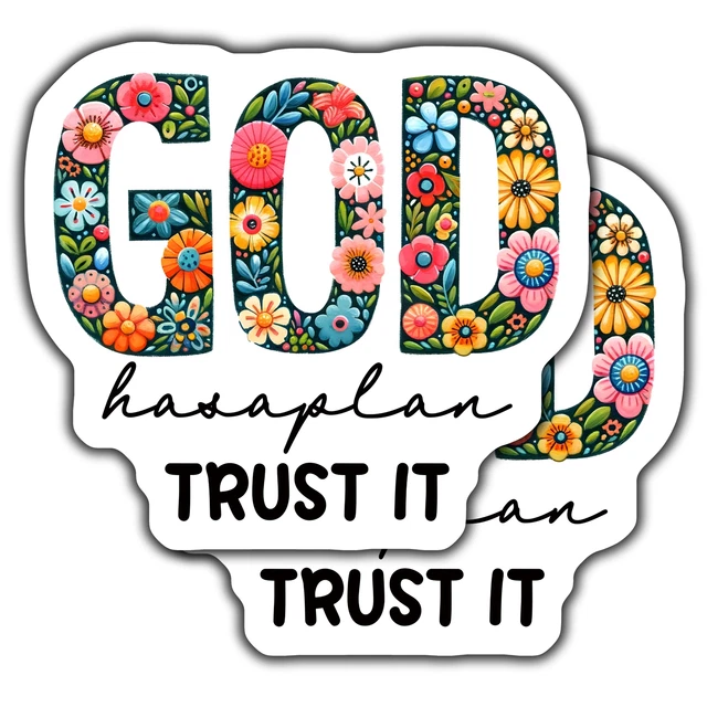 Inspirational Quote Stickers God Has A Plan Trust It ...
