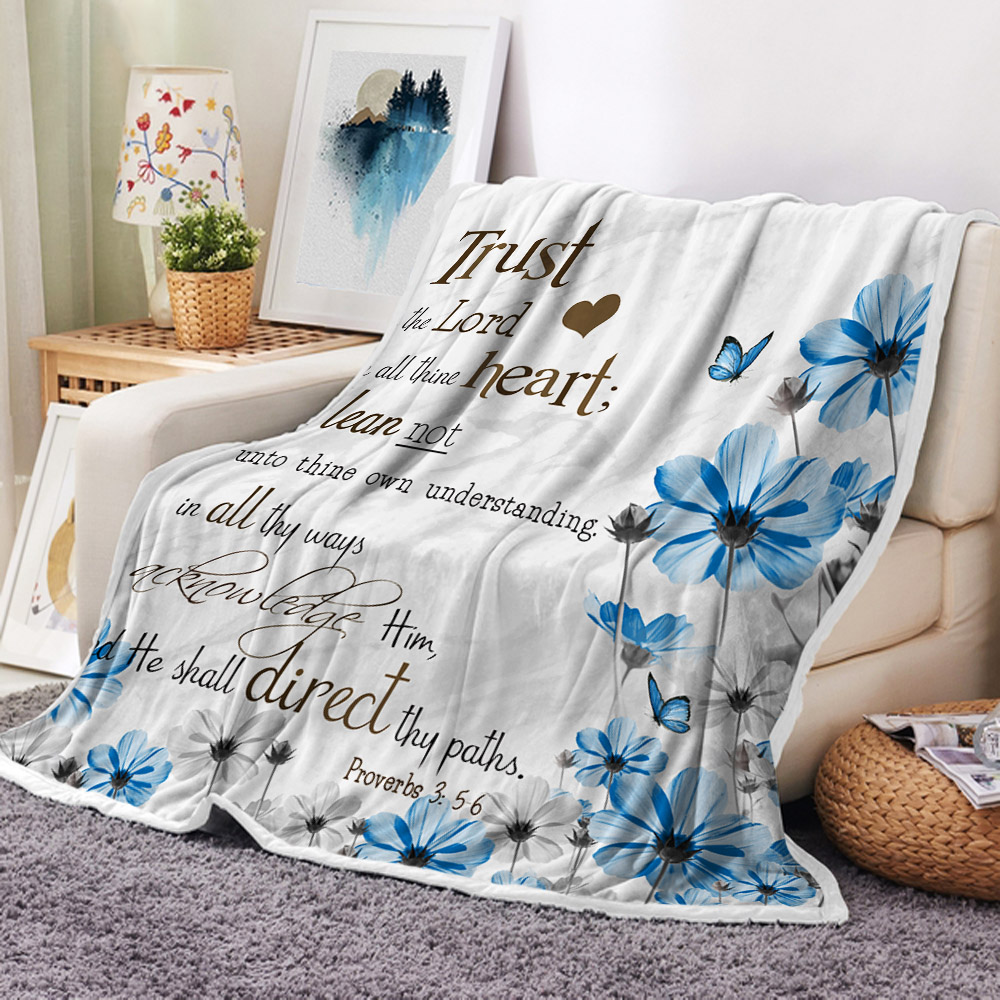 Inspirational Quote Throw Blanket, I Can Do Everything Through Him Who ...