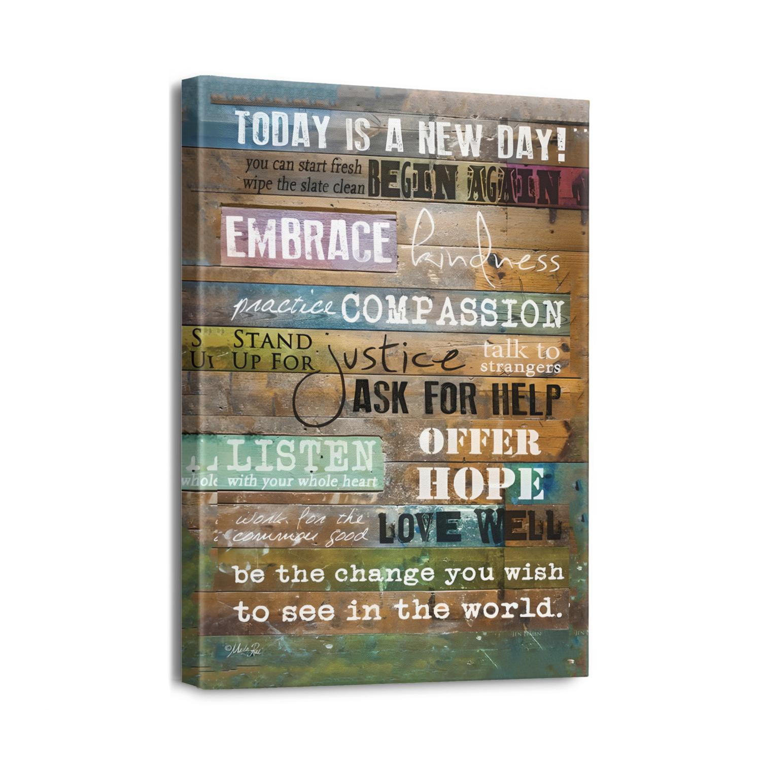 Inspirational Quote Today Is a New Day Motivational Poster Wall Art ...