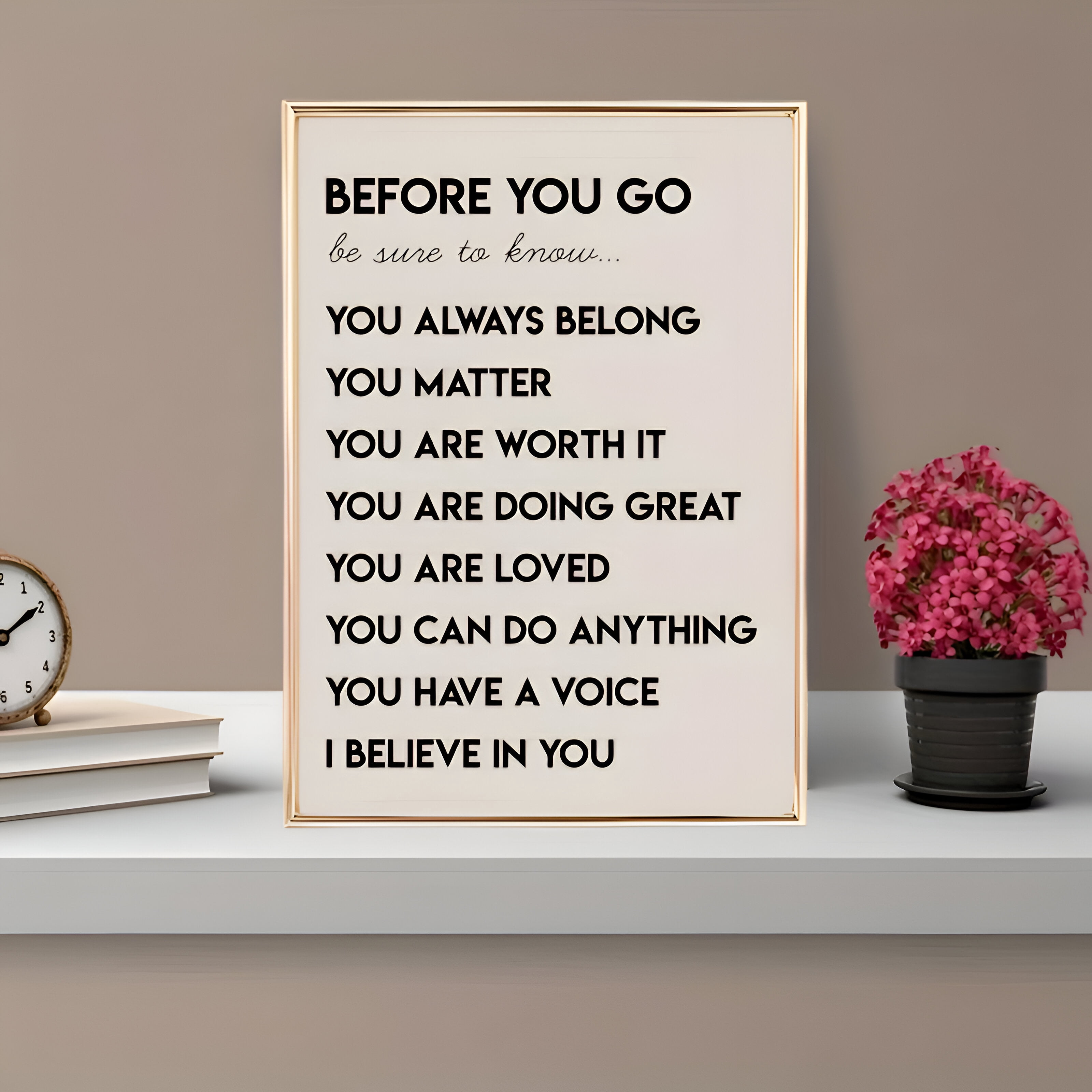 Inspirational Quote Wall Art Minimalist Classroom Decor Motivational ...