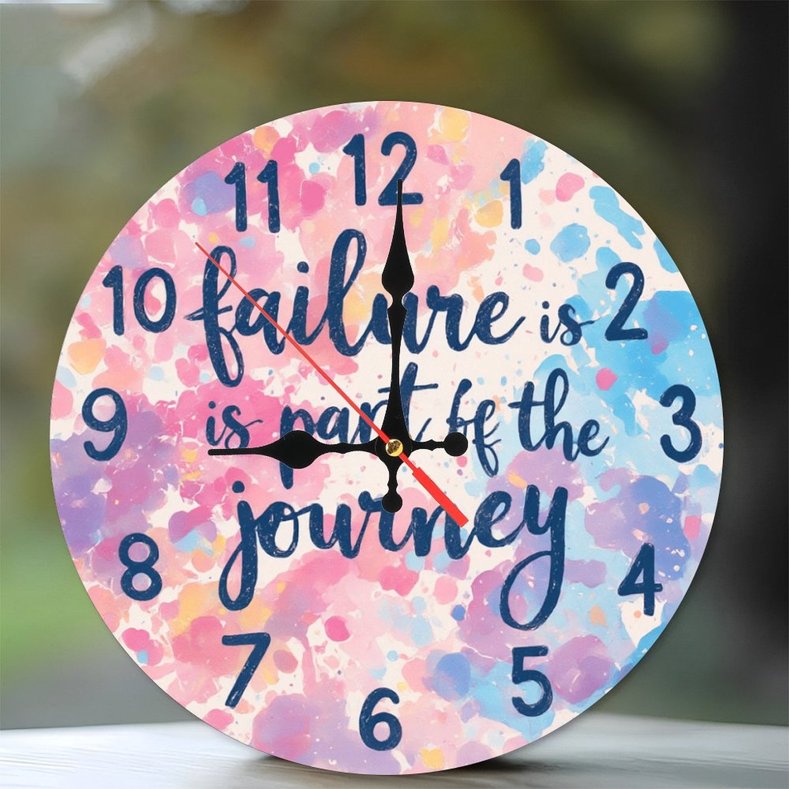 Inspirational Quote Wall Clock Failure Journey Decor 10-Inch Silent ...