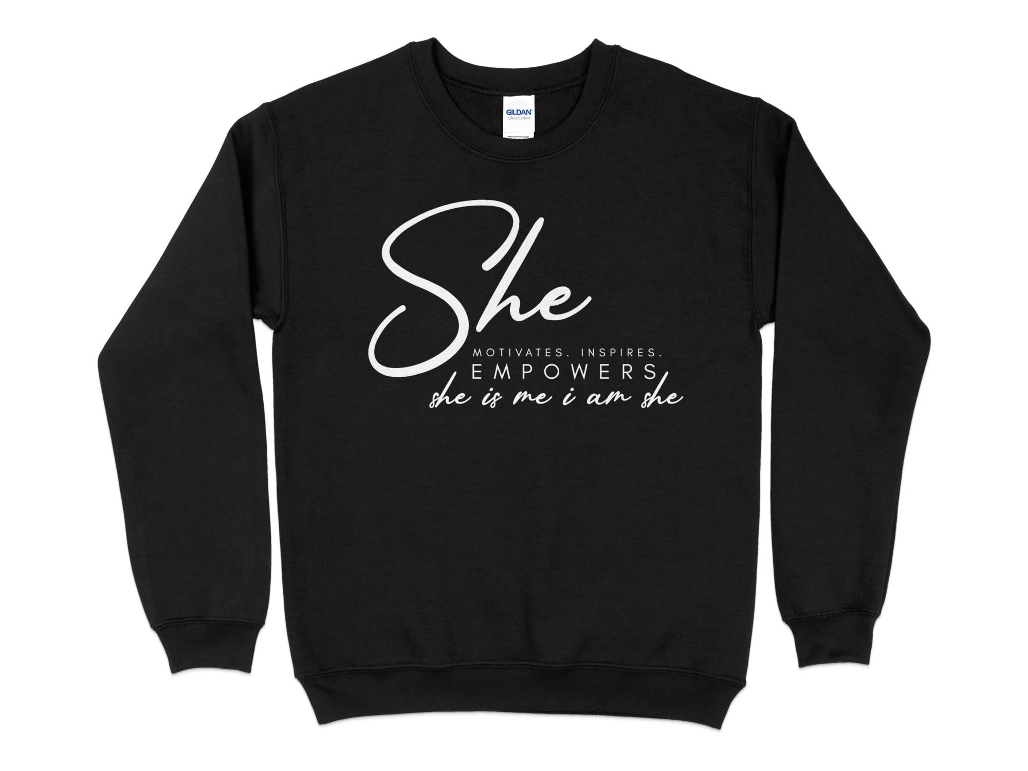 Inspirational Quote Women Empowerment Sweatshirt, She Motivates ...
