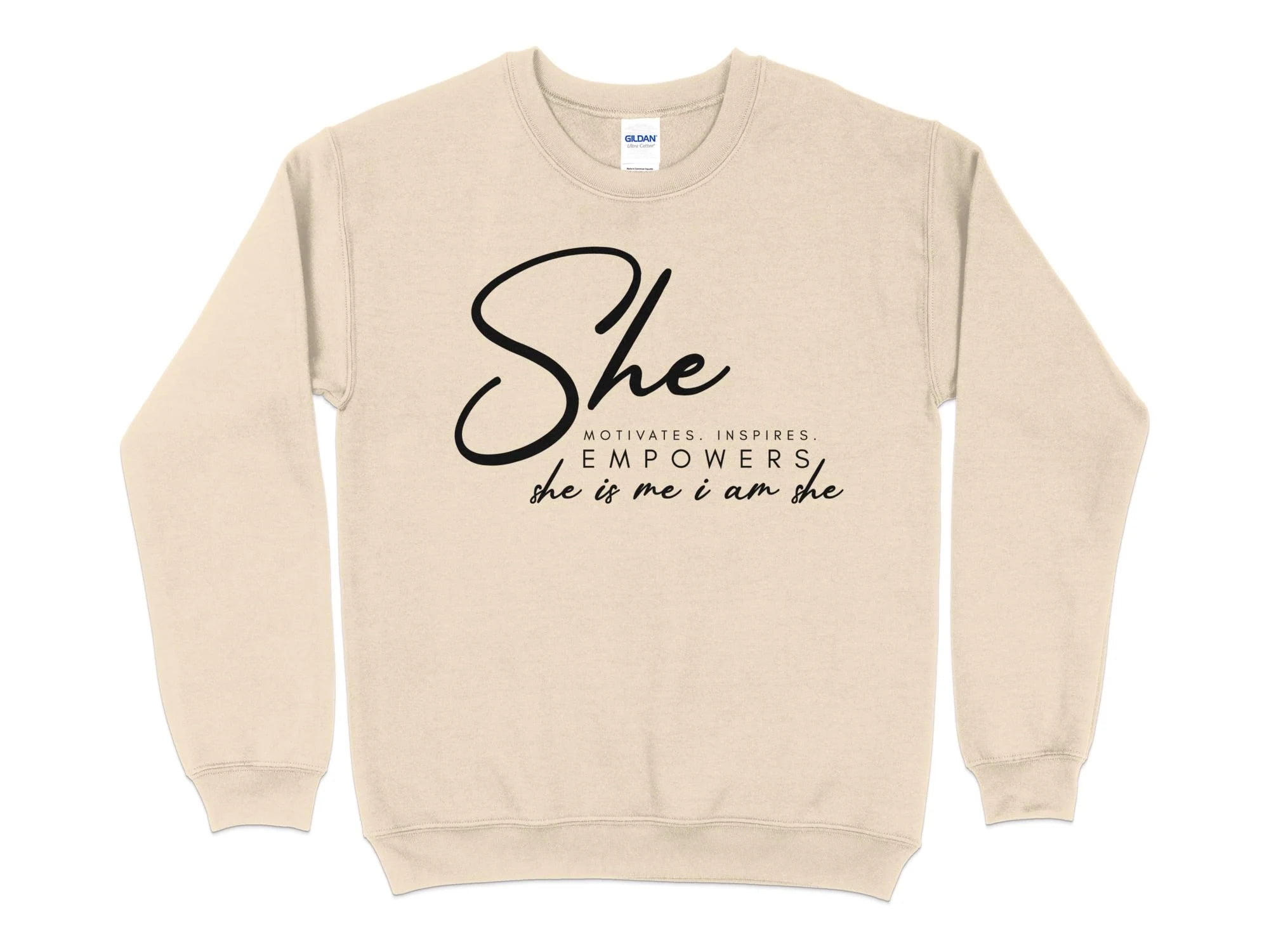 Inspirational Quote Women Empowerment Sweatshirt, She Motivates ...