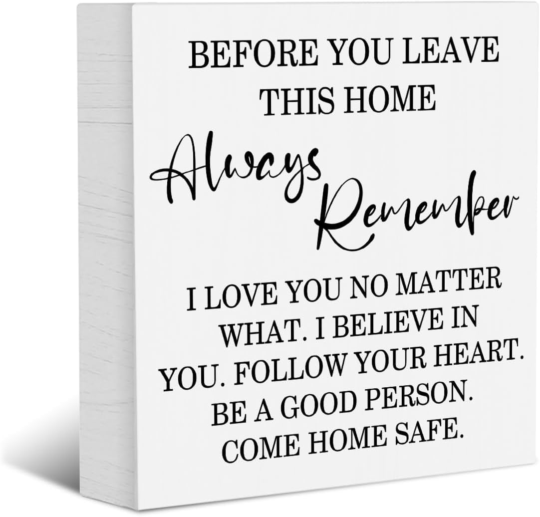 Inspirational Quote Wood Box Sign, Before You Leave This Home Wood Box ...