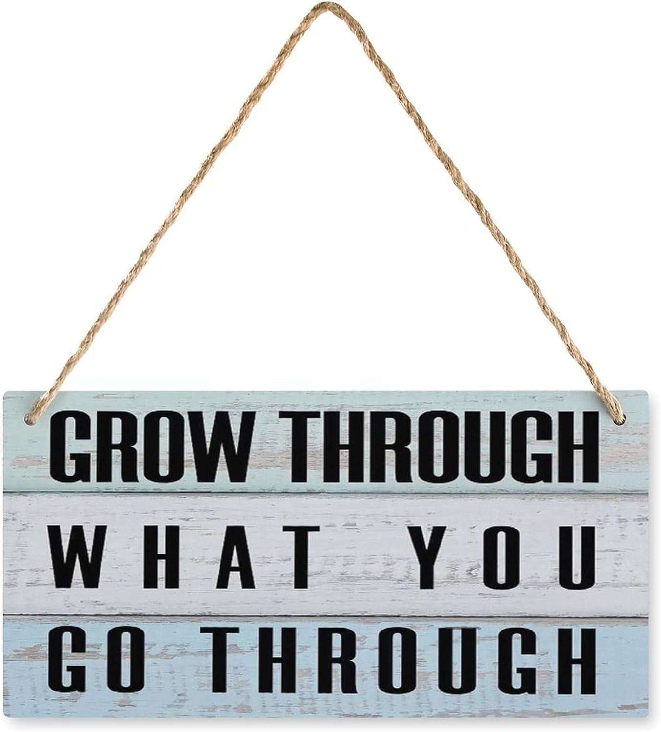 Inspirational Quote Wood Sign Hanging Art Wall Decor 12x6 inch, Grow ...