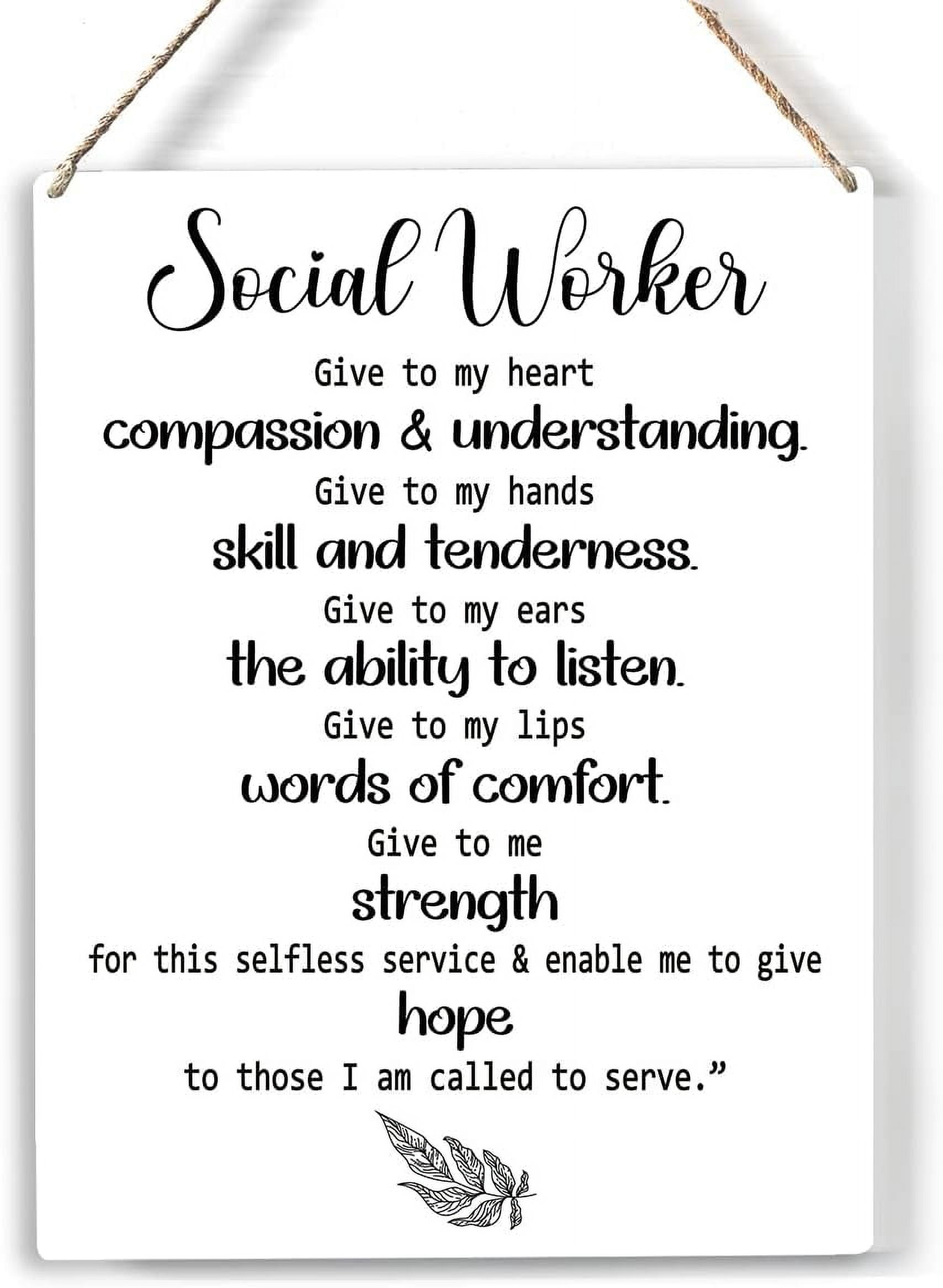 Inspirational Quote Wood Sign Social Worker Wooden Signs Rustic Hanging ...