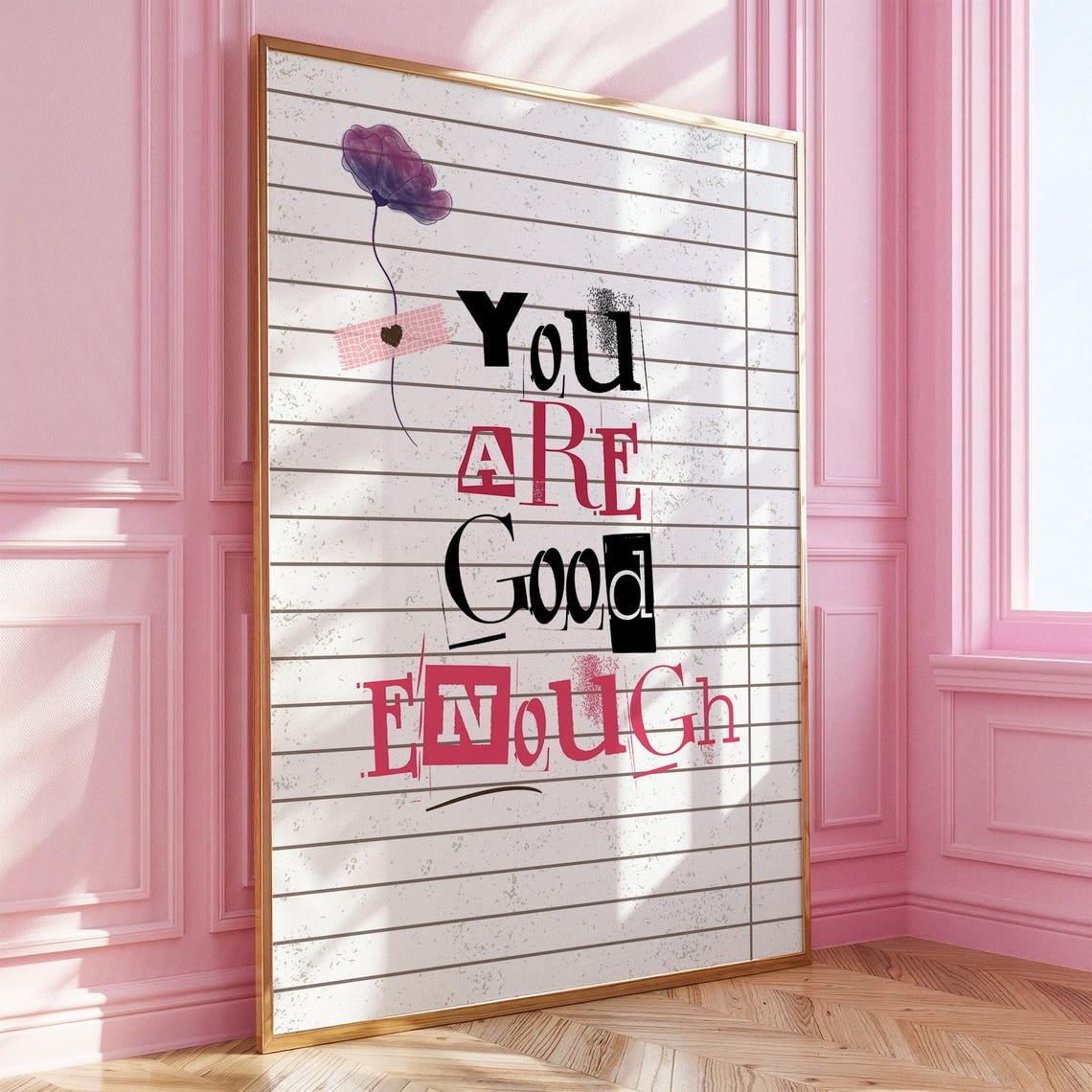 Inspirational Quote You Are Good Enough Wall Art Print Typography ...