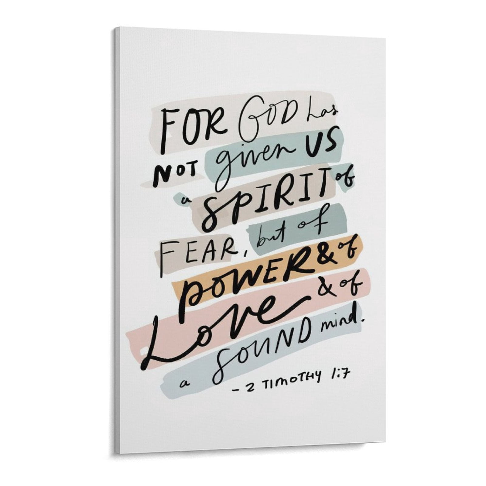 Inspirational Quotes 2 Timothy 1 7 Wall Art Bible Poetry Verses Framed ...