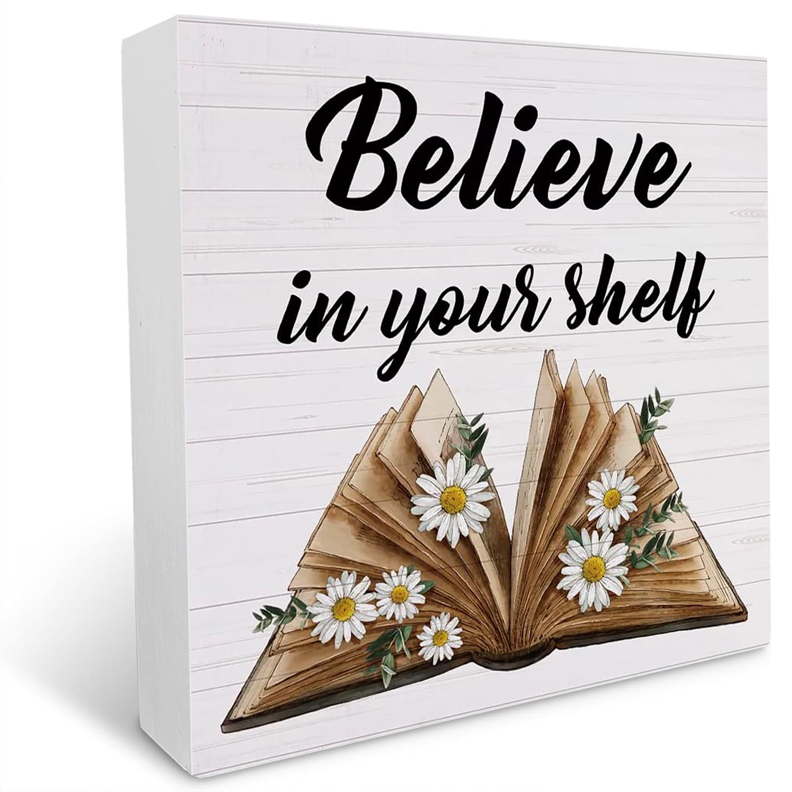 Inspirational Quotes Book Lovers Gifts Decor Desk Decor Wooden Box Sign ...