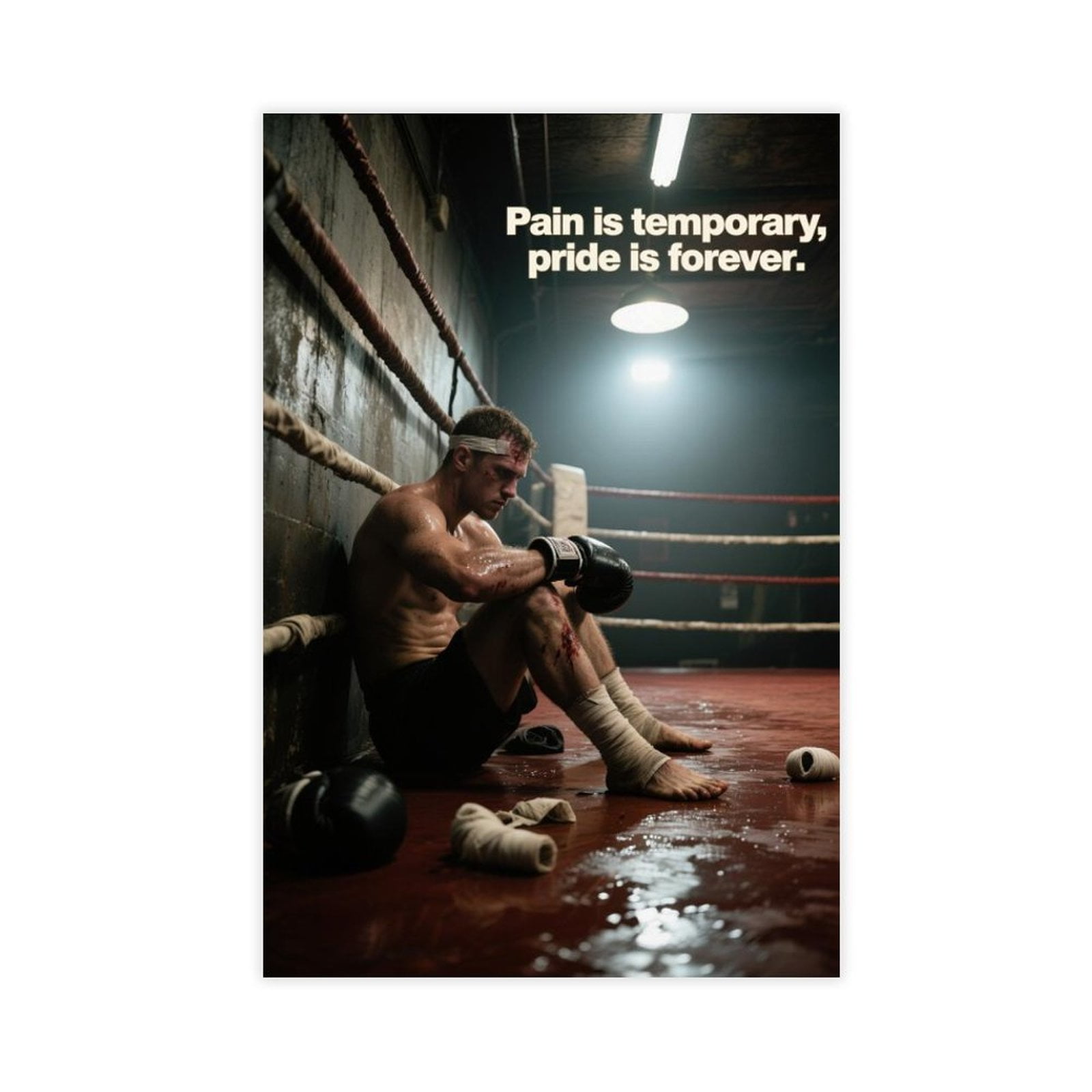 Inspirational Quotes Boxer Pain Is Temporary, Pride Is Forever Canvas ...