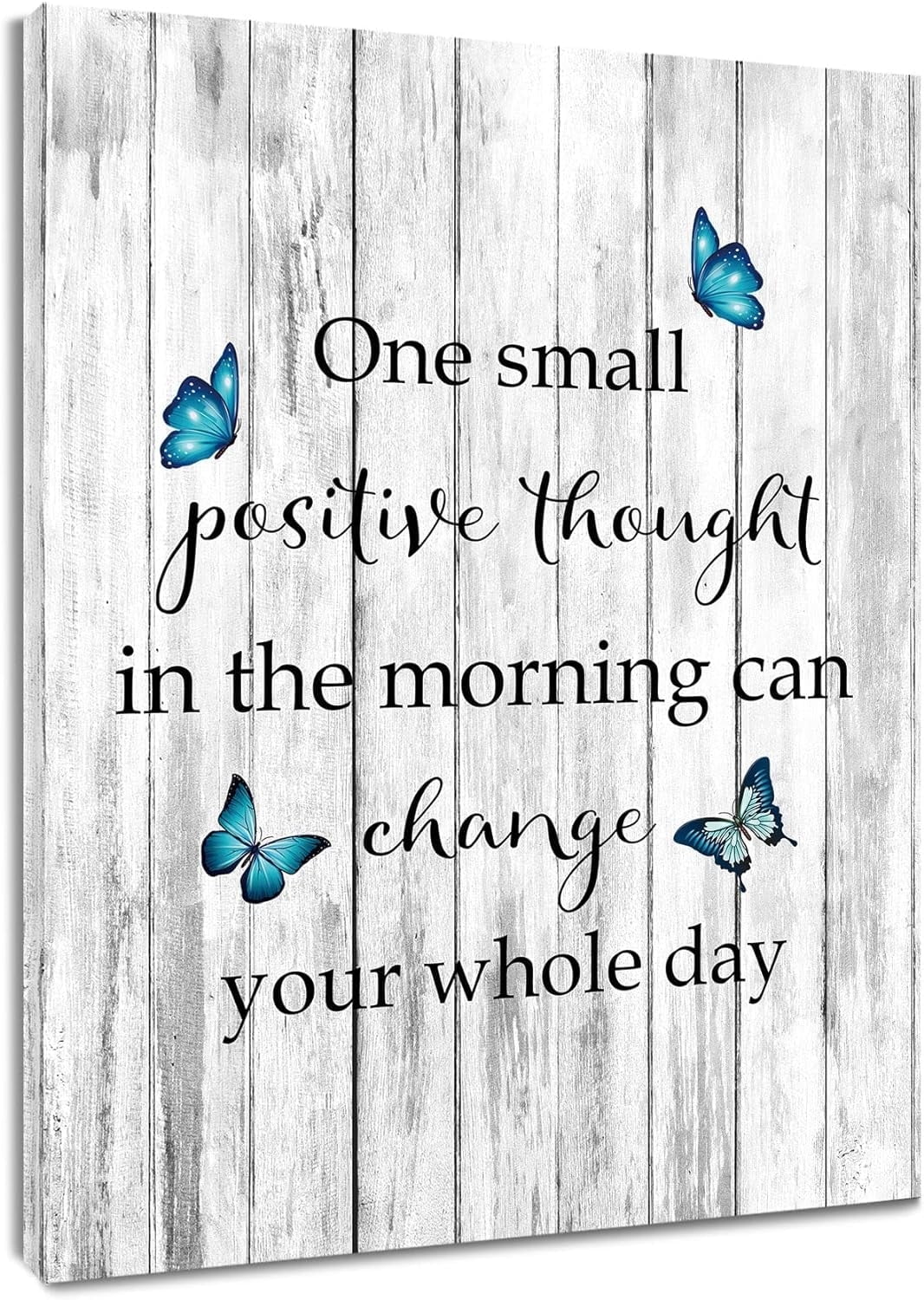 Inspirational Quotes Butterfly Wall Art, Blue Butterflies and ...