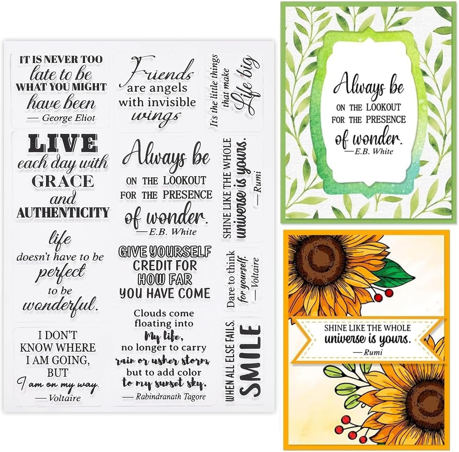Inspirational Quotes Clear Stamps Blessing Words Silicone Clear Stamp ...