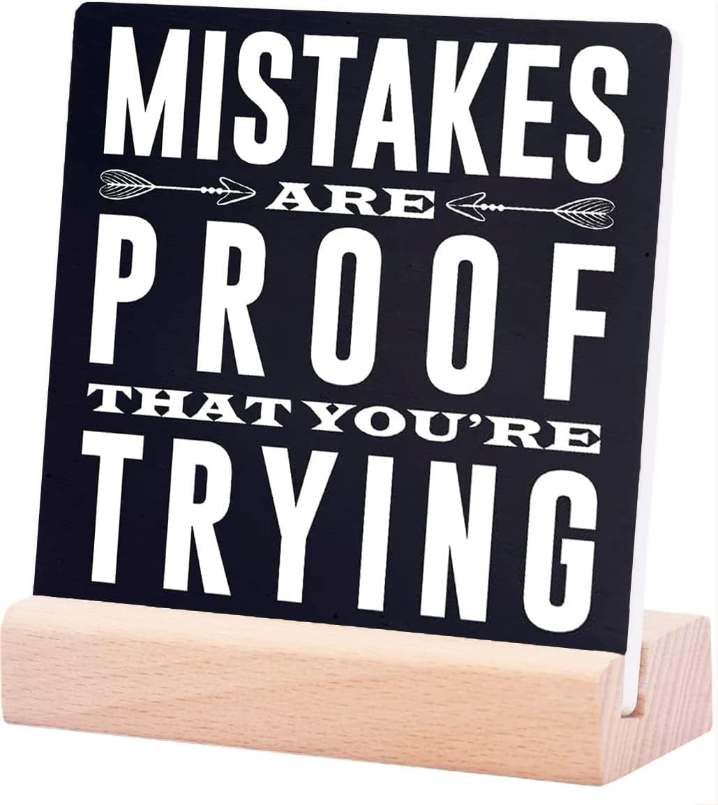 Inspirational Quotes Desk Decor Ceramic Table Sign Plaque Motivational ...