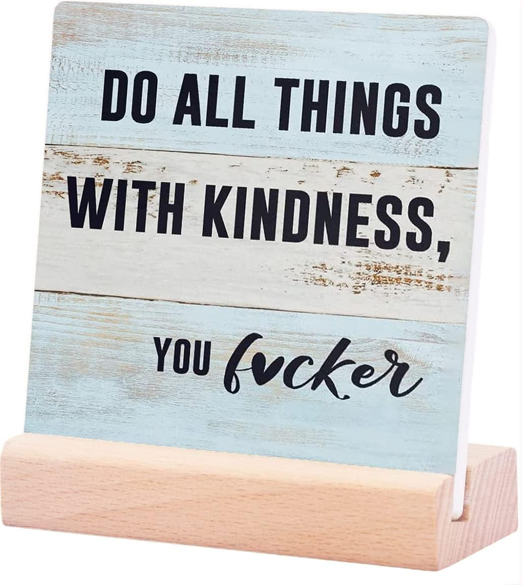 Inspirational Quotes Desk Decor Ceramic Table Sign Plaque Motivational ...