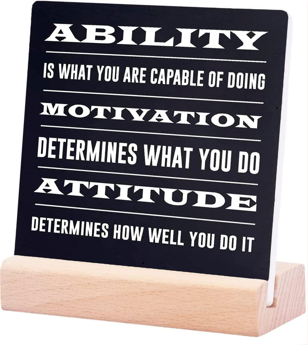 Inspirational Quotes Desk Decor Ceramic Table Sign Plaque Motivational ...