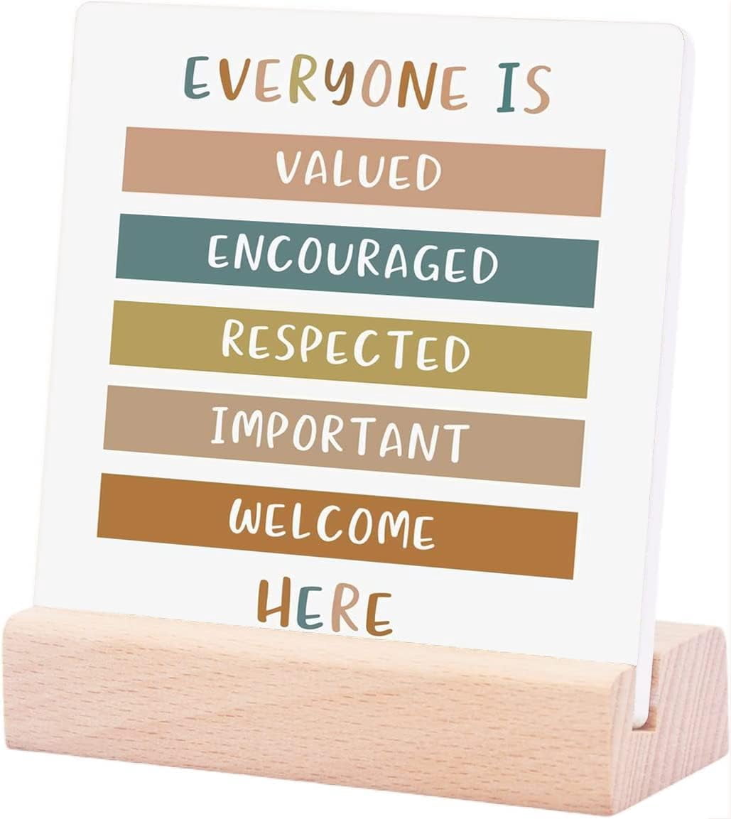 Inspirational Quotes Desk Decor Gifts for Friends- Everyone is Welcome ...
