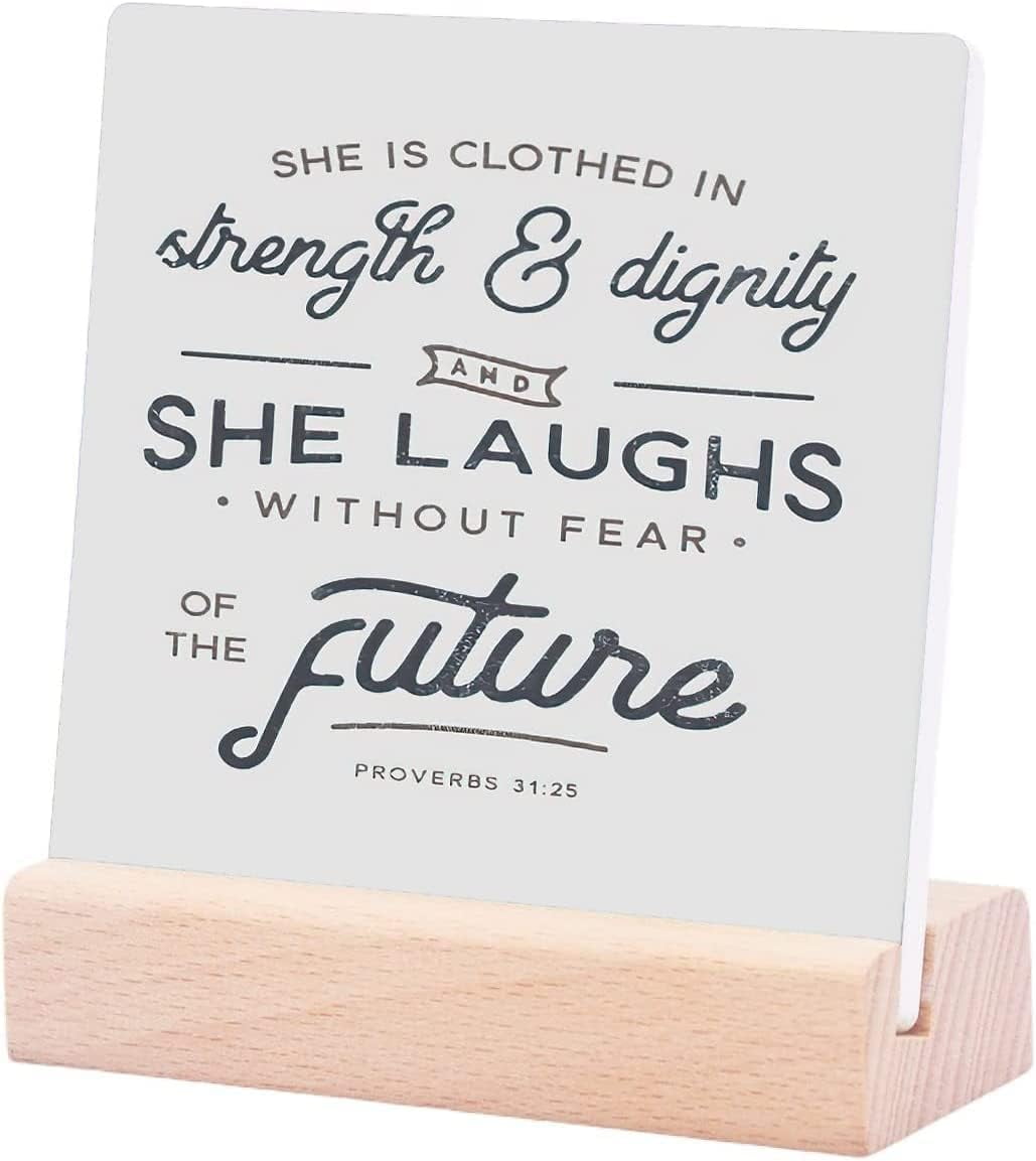 Inspirational Quotes Desk Decor Gifts for Women Girls Friends-She is ...