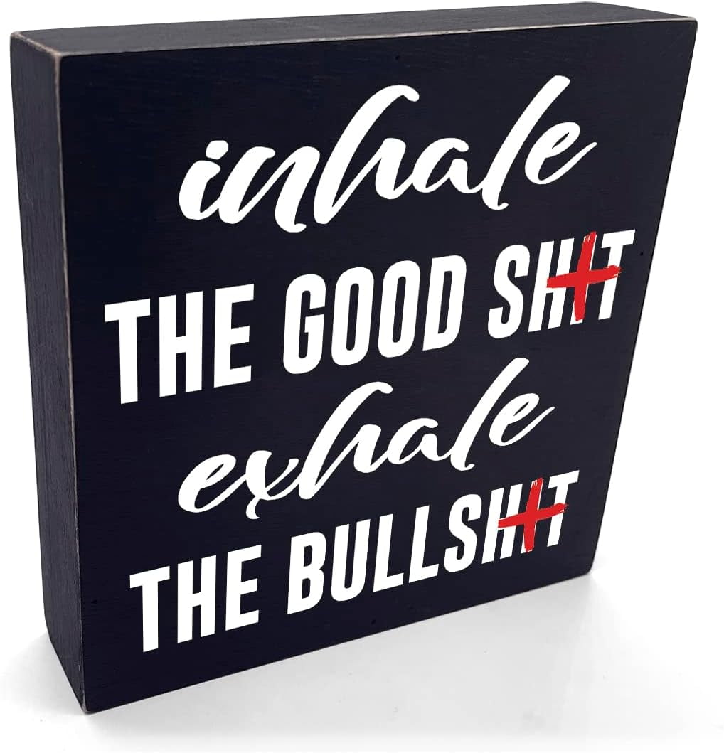 Inspirational Quotes Desk Decor Wooden Box Sign Motivational Rustic ...